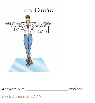 Solved The 170-lb ice skater with arms extended horizontally | Chegg.com