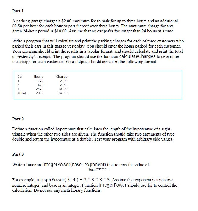 Solved A parking garage charges a exist2.00 minimum fee to | Chegg.com