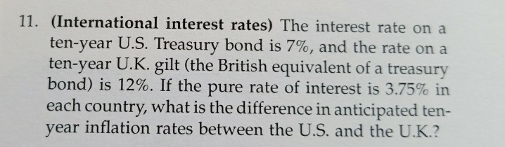Solved 11. (International interest rates) The interest rate | Chegg.com