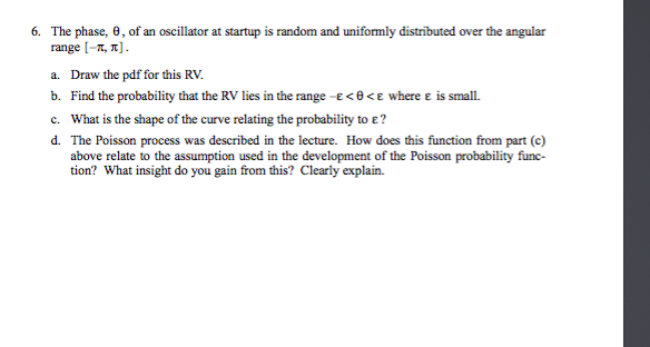 Solved 1. Suppose a Random Variable (RV) is defined by the | Chegg.com