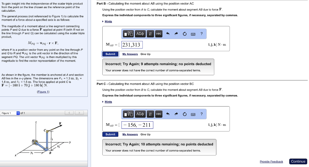 Solved Part B - Calculating the moment about AB using the | Chegg.com