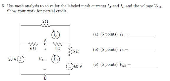 Solved Use mesh analysis to solve for the labeled mesh | Chegg.com