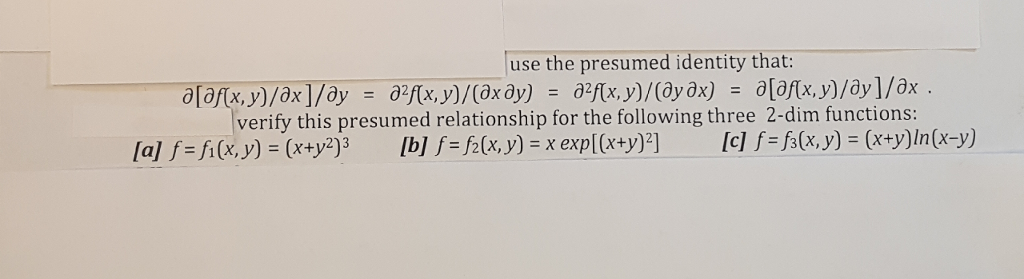 Solved use the presumed identity that: verify this presumed | Chegg.com