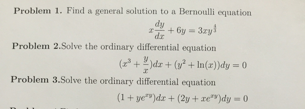 Solved Find a general solution to a Bernoulli equation x | Chegg.com