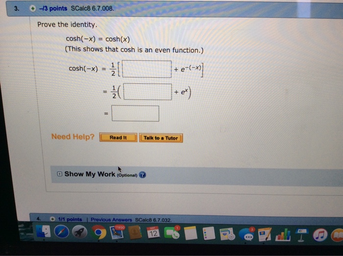 Solved Prove the identity. cosh(-x) = cosh(x) (This shows | Chegg.com