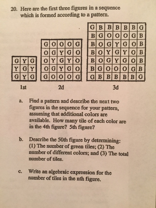 Solved Here are the first three figures in a sequence which | Chegg.com