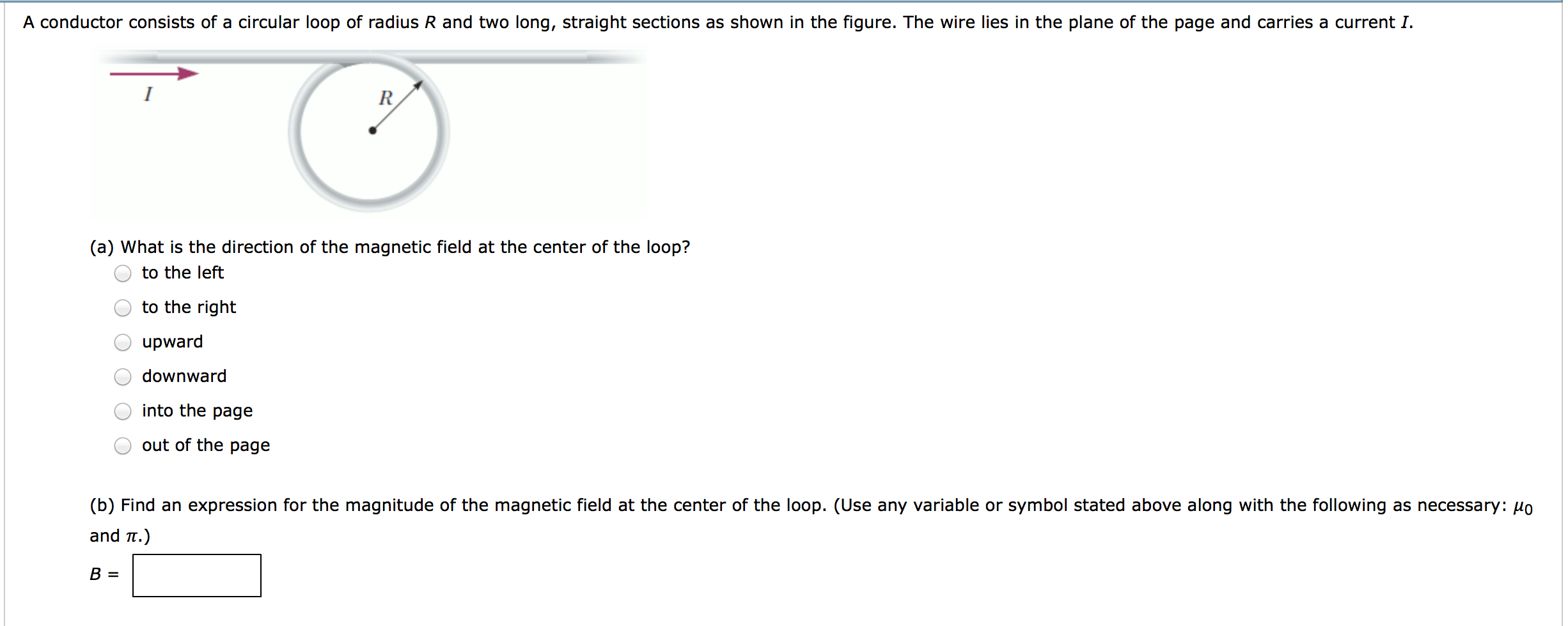 Solved A conductor consists of a circular loop of radius R | Chegg.com