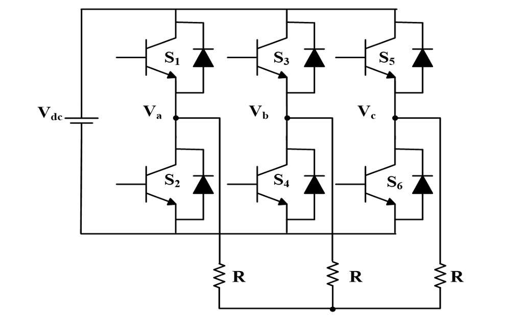 Solved The following figure shows a three phase inverter | Chegg.com