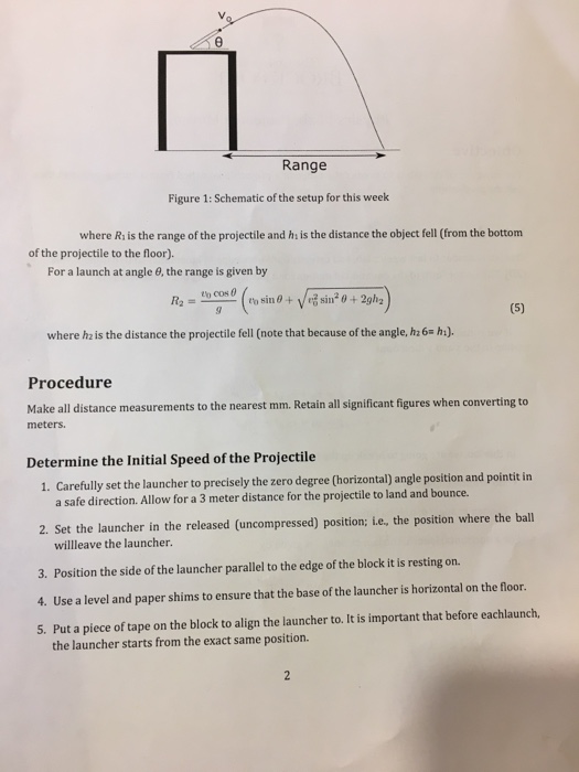 Solved Projectile Motion . Name: Pre-lab questions 1. In | Chegg.com Solved Projectile Motion . Name: Pre-lab questions 1. In | Chegg.com