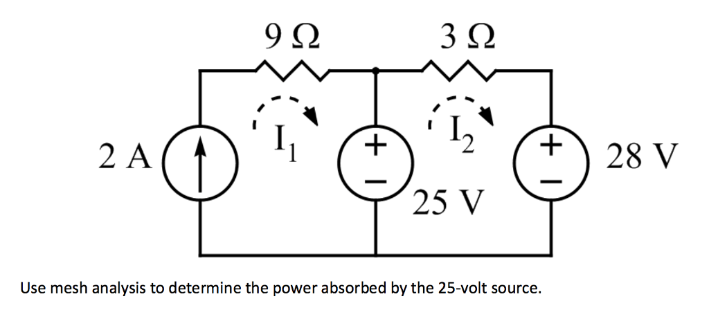 Solved Use mesh analysis to determine the power absorbed | Chegg.com