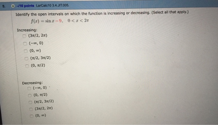 Solved Identify the open intervals on which the function is | Chegg.com