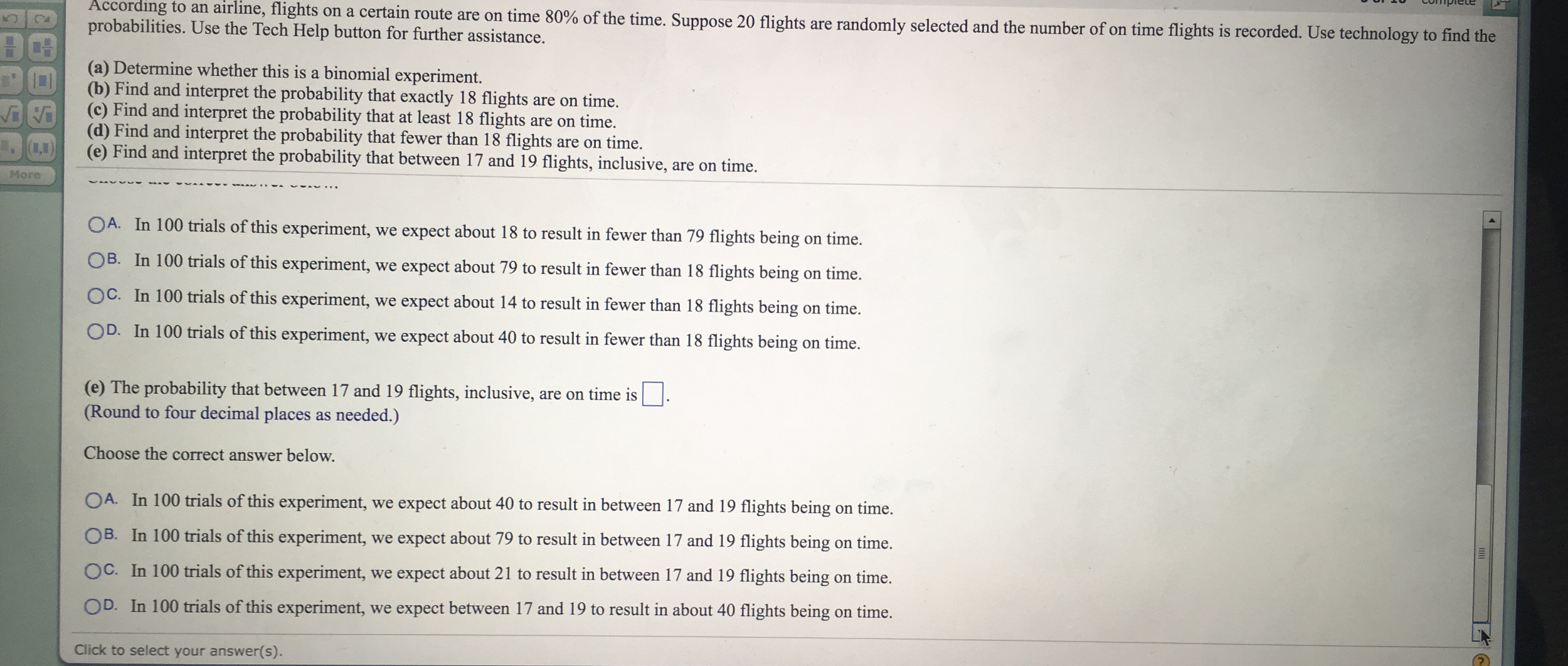 Solved According to an airline, flights on a certain route | Chegg.com