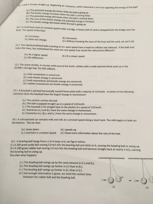 Solved A ball is thrown straight up. Neglecting air | Chegg.com