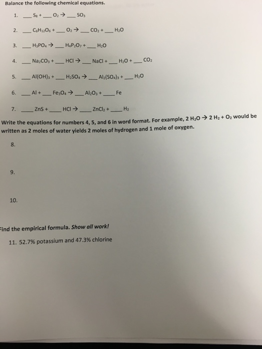 Solved Balance the following chemical equations. S_8 + O_2 | Chegg.com