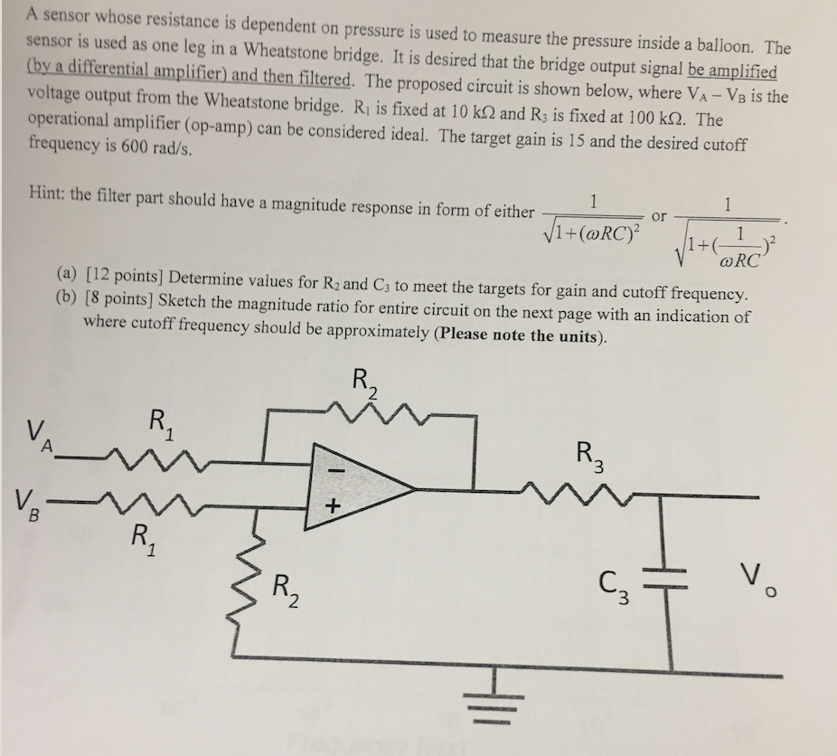 Solved A sensor whose resistance is dependent on pressure is | Chegg.com