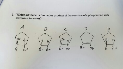 Solved Which of these is the major product of the reaction | Chegg.com