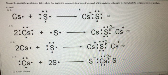 Solved Choose the correct Lewis electron-dot symbols that | Chegg.com