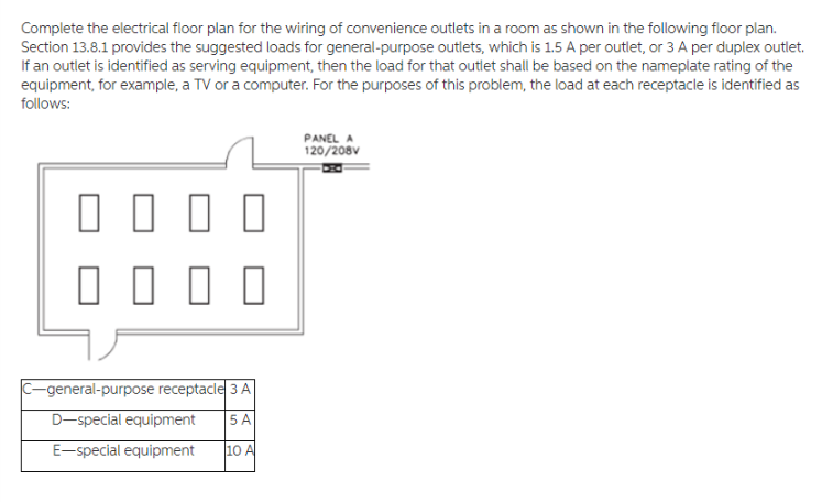 Complete the electrical floor plan for the wiring of | Chegg.com