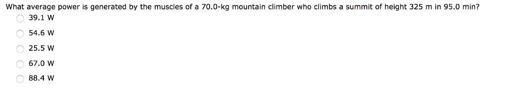 Solved What average power is generated by the muscles of a | Chegg.com Solved What average power is generated by the muscles of a | Chegg.com