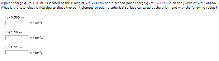 Solved A point charge q1 = 4.10 nC is located at the x-axis | Chegg.com