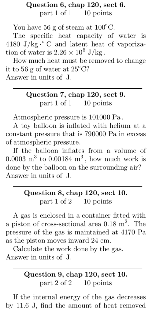 Solved Question 6, chap 120, sect 6. part 1 of 1 10 points | Chegg.com
