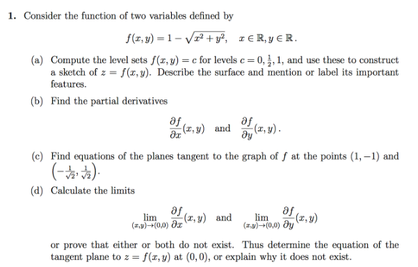 Solved Consider the function of two variables defined by | Chegg.com