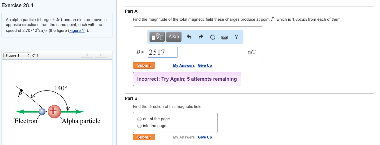 Solved An alpha particle (charge +2e) and an electron move | Chegg.com