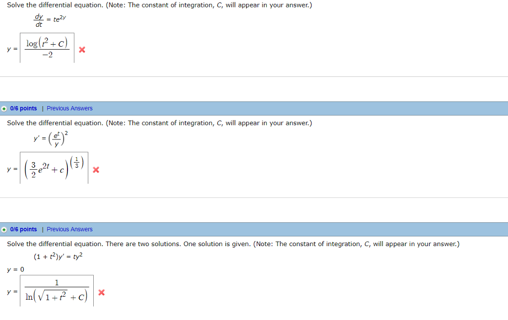 Solved Solve the differential equation. (Note: The constant | Chegg.com