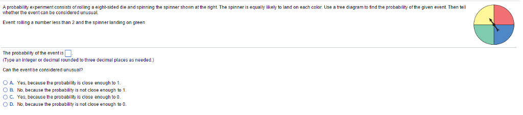 Solved A probability experiment consists of rolling a | Chegg.com
