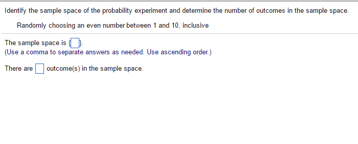 Solved Identify the sample space of the probability | Chegg.com