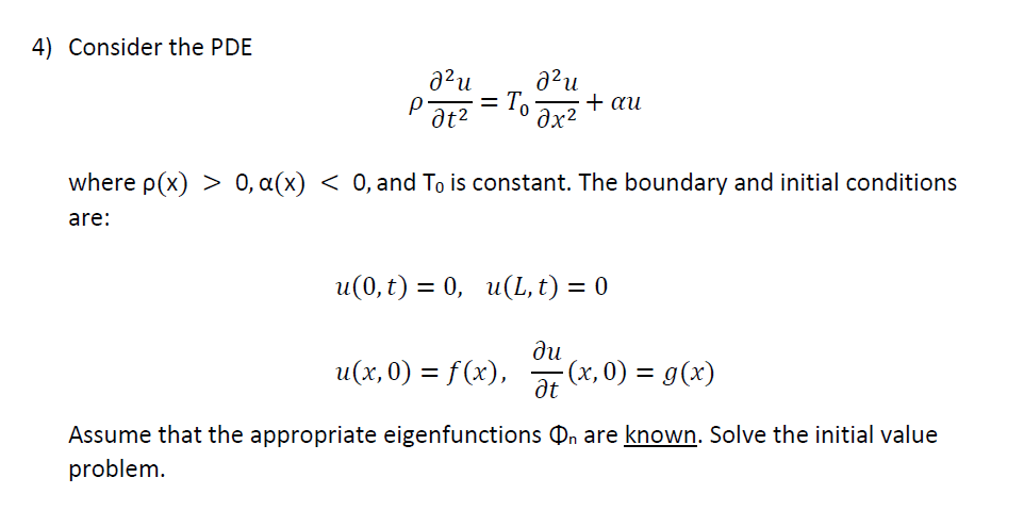 Solved Consider the PDE rho partial differential^2 u/partial | Chegg.com