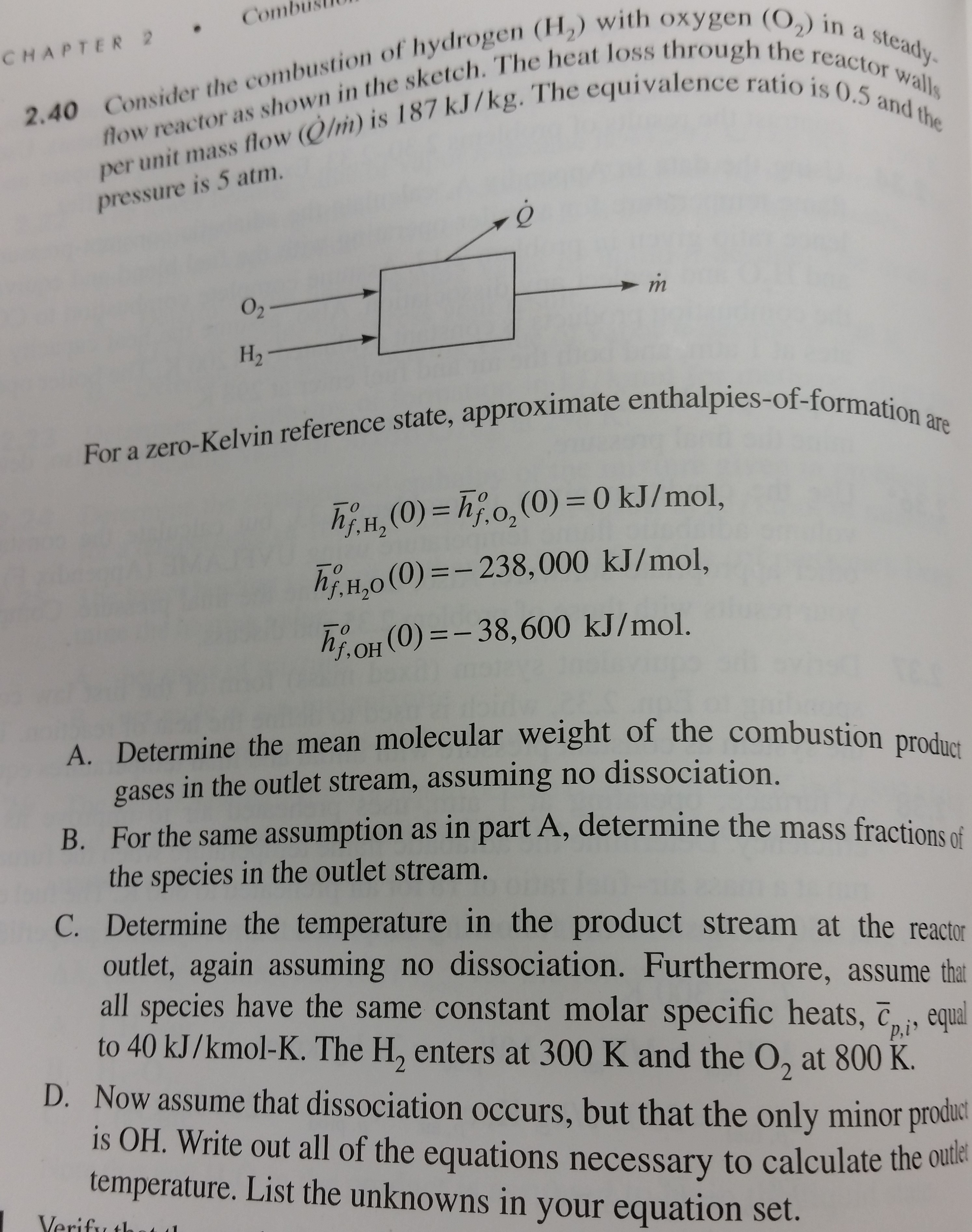 Consider the combustion of hydrogen (H2) with oxygen | Chegg.com
