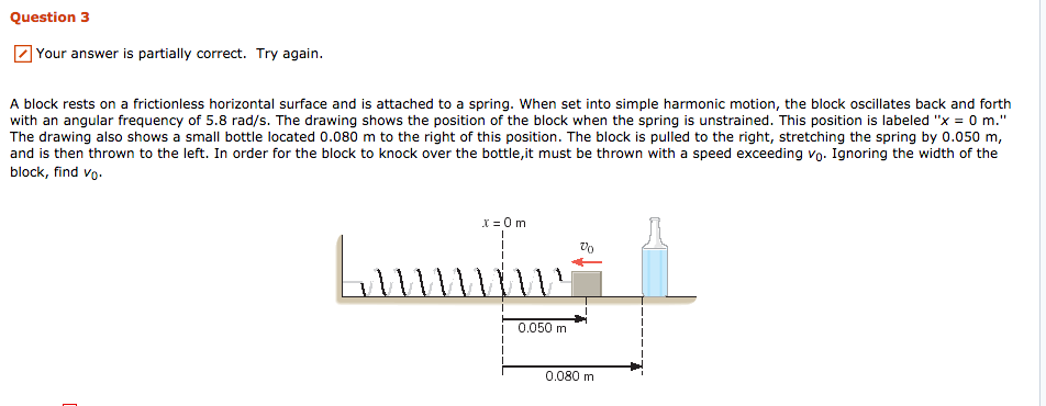 Solved A block rests on a frictionless horizontal surface | Chegg.com