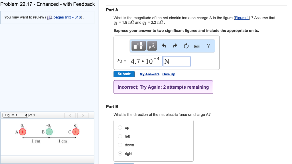Solved What Is The Magnitude Of The Net Electric Force On