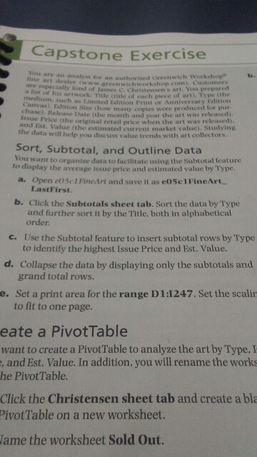 Capstone Exercise are an analyst for an athorised | Chegg.com