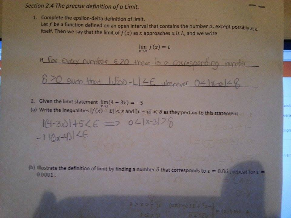 Solved Section 2 4 The Precise Definition Of A Limit 1
