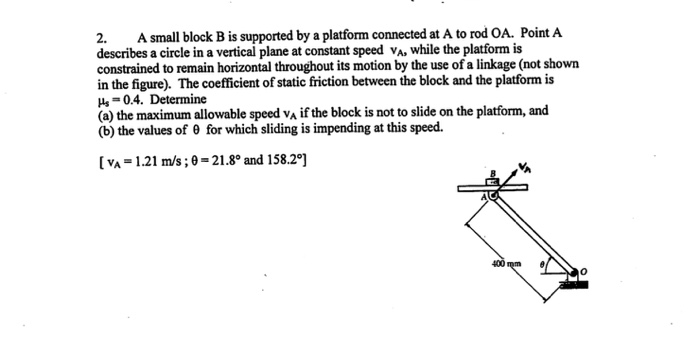 Solved This is a dynamics question for engineering please if | Chegg.com