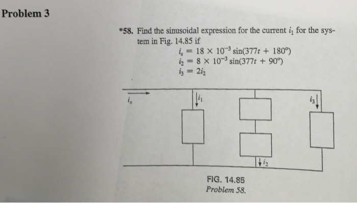 Solved Find the sinusoidal expression for the current for | Chegg.com