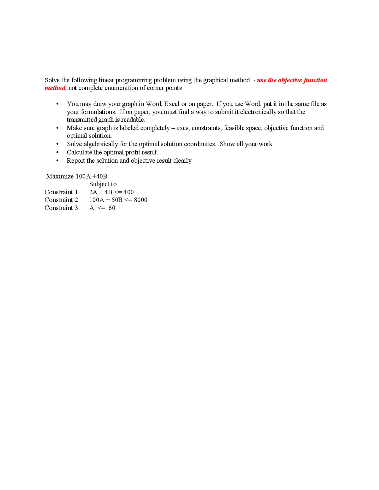 Solved Solve The Following Linear Programming Problem Using