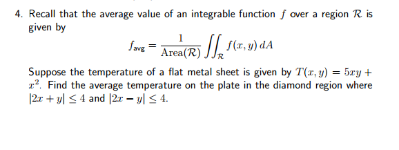 Solved Recall that the average value of an integrable | Chegg.com