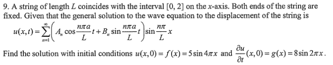 Solved A string of length L coincides with the interval [0, | Chegg.com