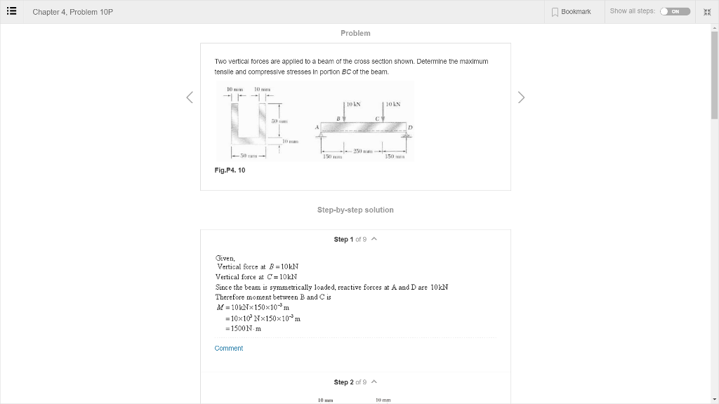 Solved E Chapter 4, Problem 10P Problem Two vertical forces | Chegg.com