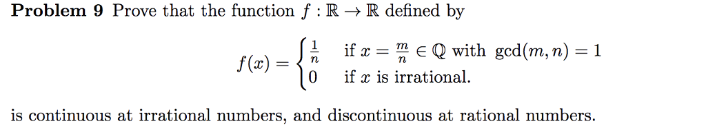 Solved Problem 9 Prove that the function f : R ? R defined | Chegg.com