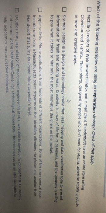 Solved Which of the following examples are using an | Chegg.com