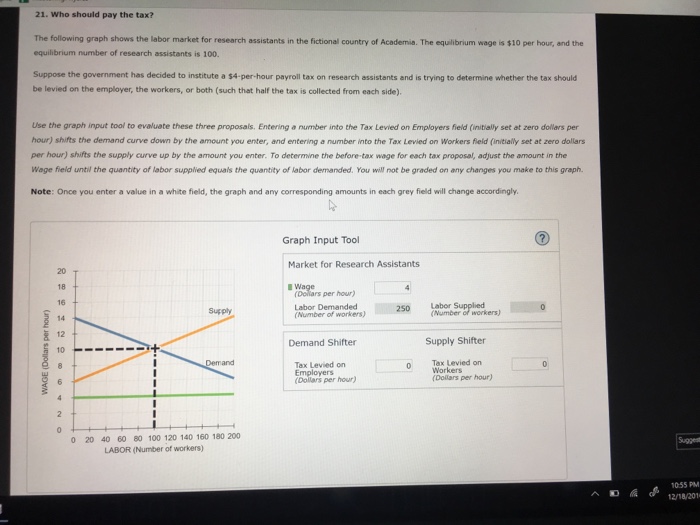 Solved 21. Who should pay the tax? The following graph shows | Chegg.com