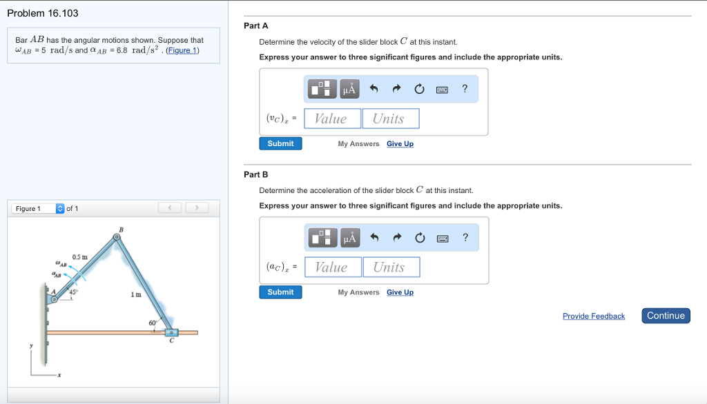 Solved Bar AB has the angular motions shown. Suppose that | Chegg.com