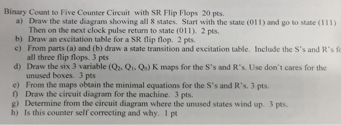 Solved Binary Count to Five Counter Circuit with SR Flip | Chegg.com