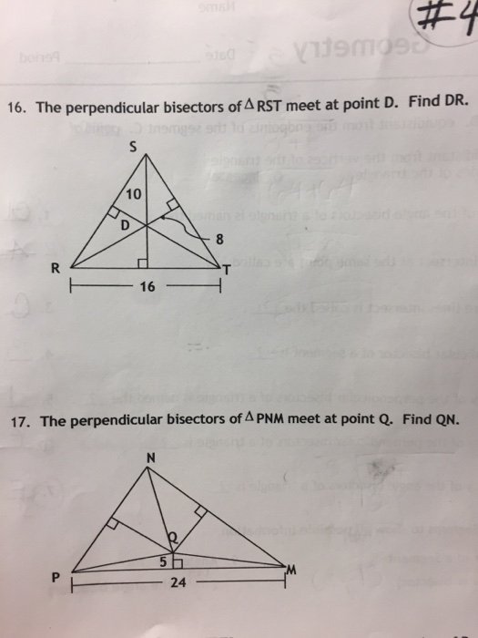 Solved 16. The perpendicular bisectors ofARST meet at point | Chegg.com