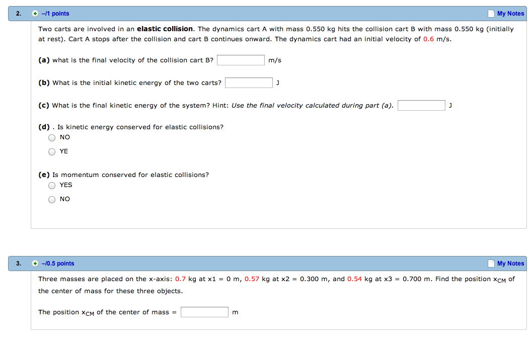 Solved Two carts are involved in an elastic collision. The | Chegg.com