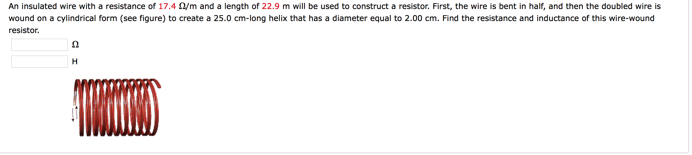 Solved An insulated wire with a resistance of 17.4 Ω/m and a | Chegg.com